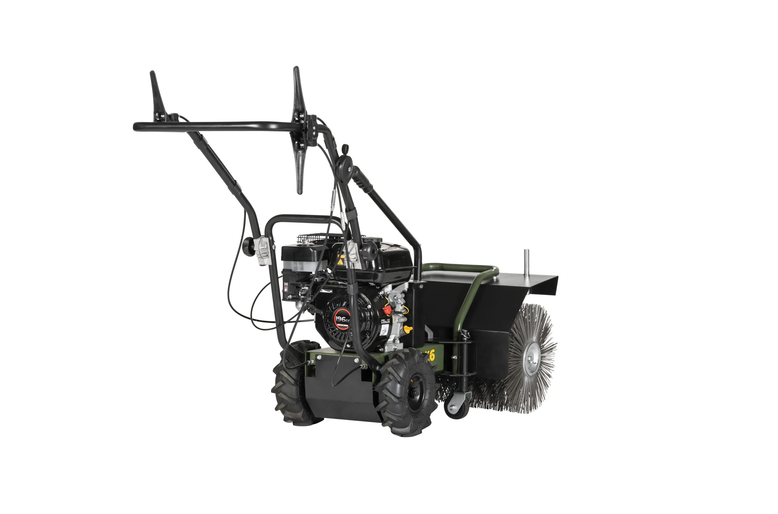 Petrol Sweeper Road Sweeper 600mm Wide 196cc GAMUL K6 - Lumag Distribution